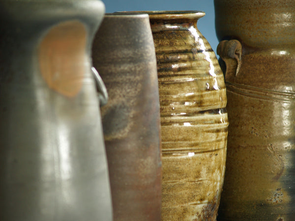 Vase bleu de Bizen à botamochi, Japon (vers 1970) / Ovoid Blue Bizen ...